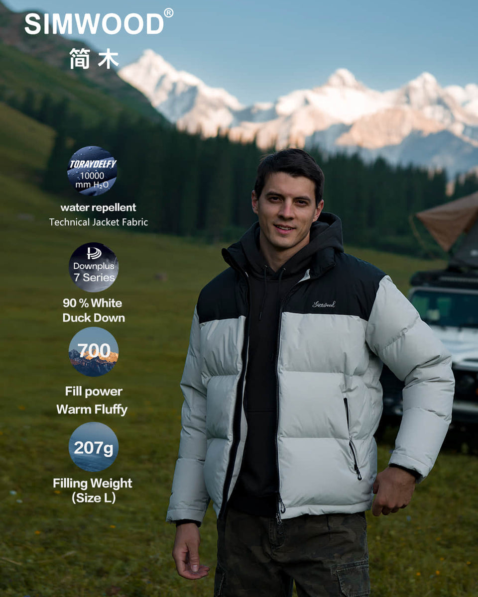 SIMWOOD 90% White Duck Down Repellent Windproof Jackets