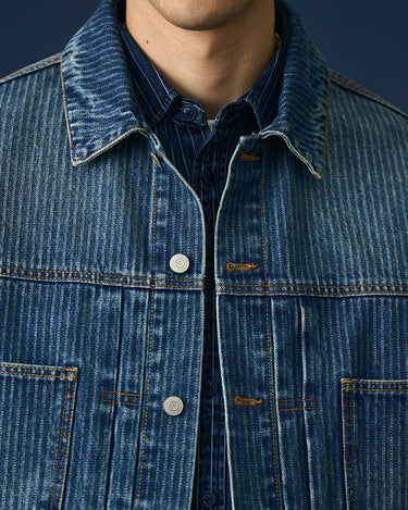 Vertical Striped Denim Jackets – SIMWOOD